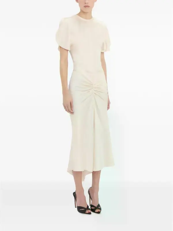Victoria Beckham Bela Asymmetric Midi Skirt - Neutrals