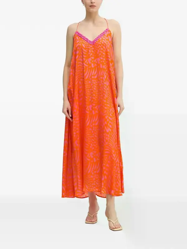 LOLA CASADEMUNT Embellished Maxi Dress - Orange