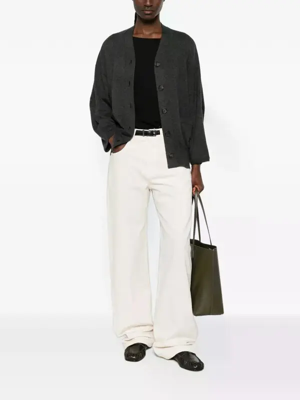 Brunello Cucinelli Cashmere V-neck Button-up Cardigan - Grey