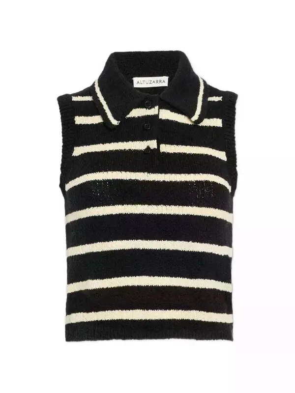 Altuzarra Sleeveless Striped Knit Top - Black