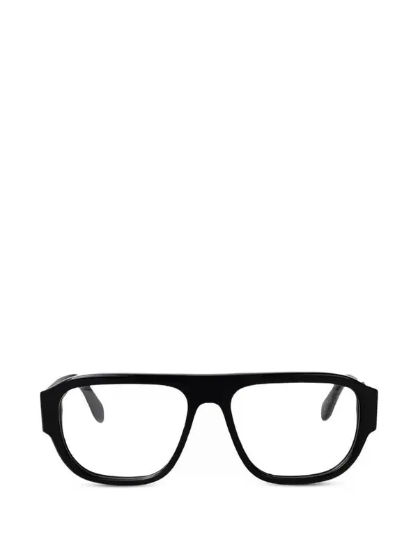 Palm Angels Logo Plaque Pilot Frame Glasses - Black