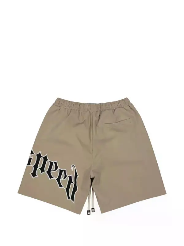 GODSPEED Logo-patch Drawstring Shorts - Neutrals