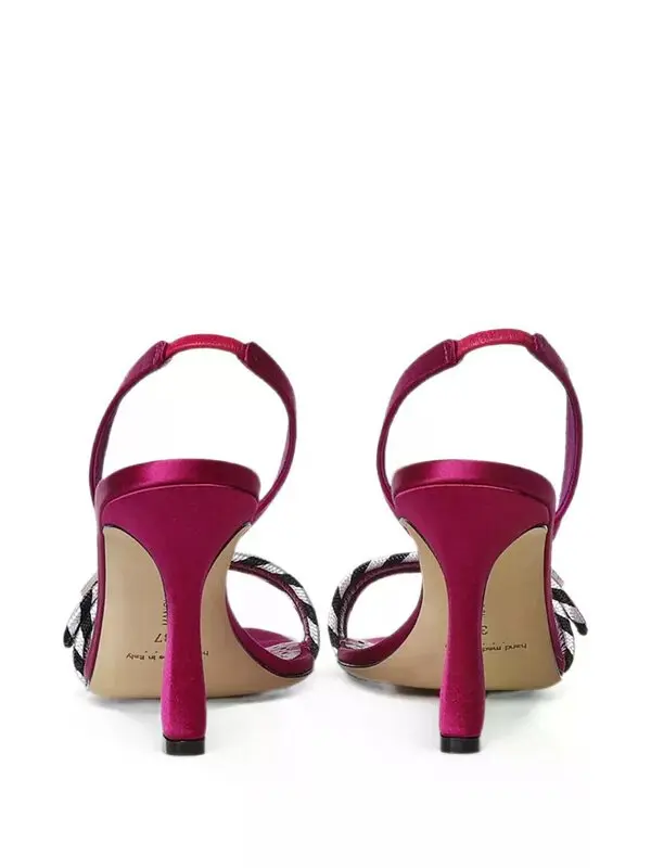 Manolo Blahnik Crystal-buckle Slingback Sandals - Pink