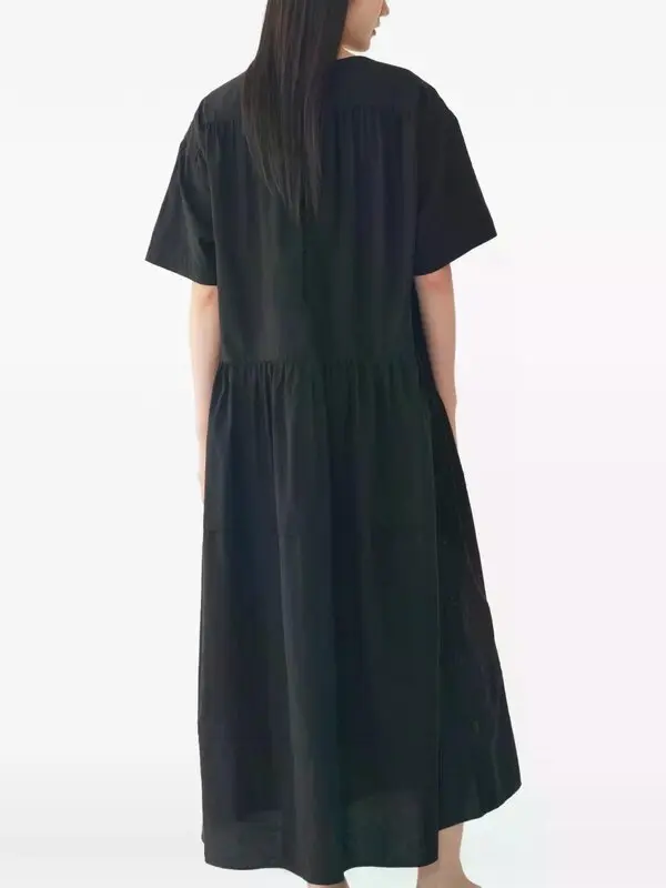 STUDIO TOMBOY Button-detail Tiered Midi Dress - Black