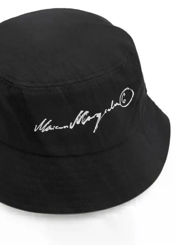 MAISON MARGIELA Cotton Bucket Hat With Signature Print
