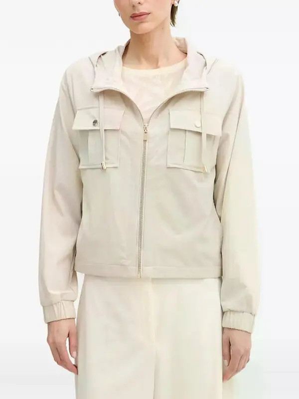 Joseph Ribkoff Hooded Zip-up Jacket With Flap Pockets