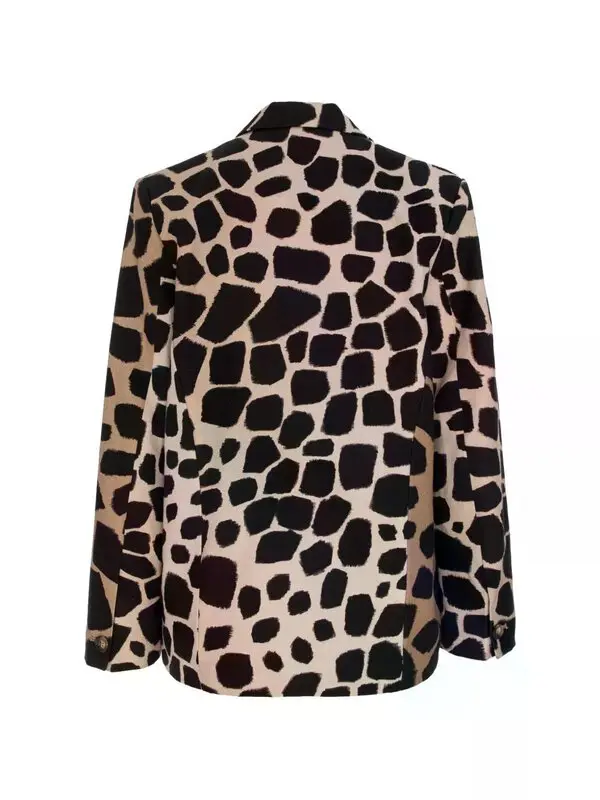 CUANNA Giraffe Print Notch Lapel Suit Set