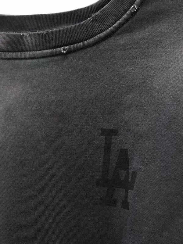 HTC LOS ANGELES Logo Print Distressed Sweater