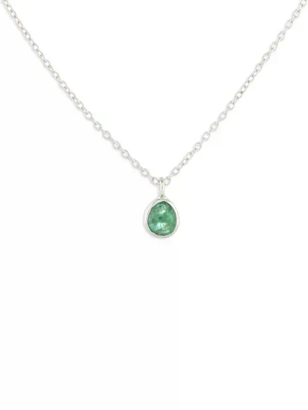 AUREE JEWELLERY Mini Manhattan Emerald Necklace - Silver