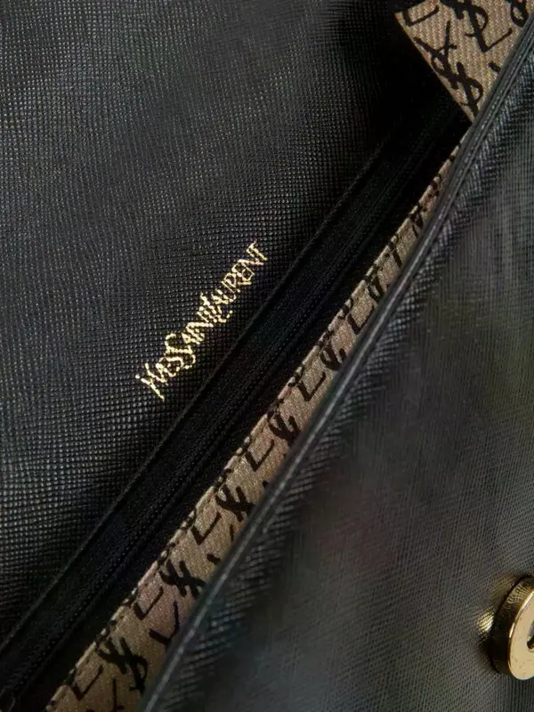 Saint Laurent Logo Embossed Clutch Bag