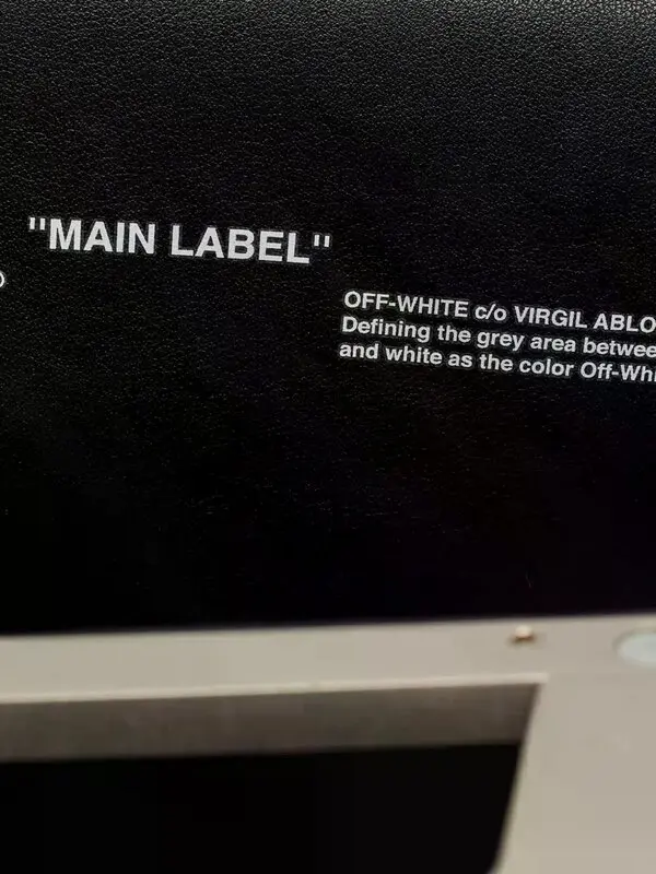 Off-White Leather Tote Bag With Graphic Print