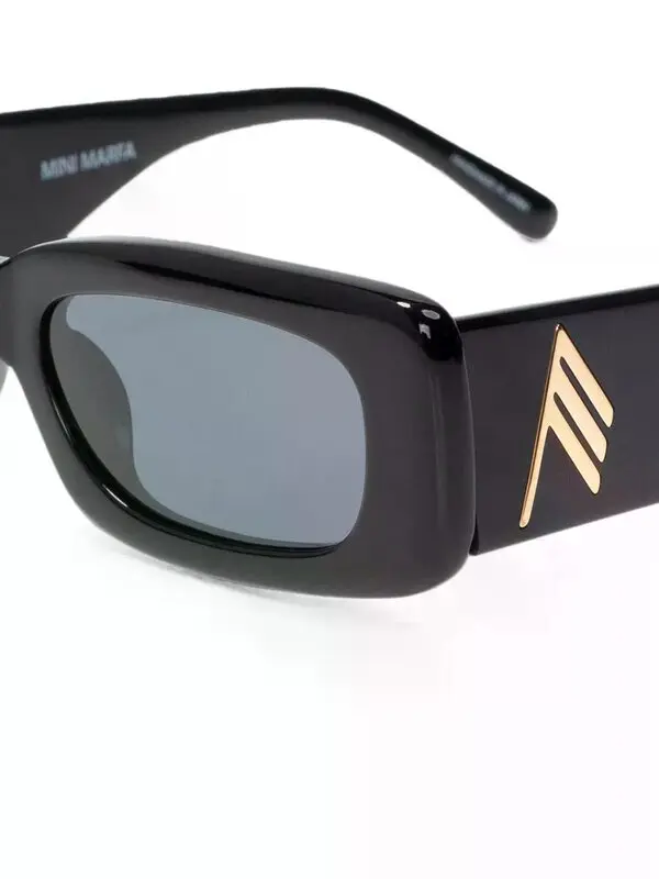 Attico X Linda Farrow Mini Marfa Rectangle-frame Sunglasses - Black