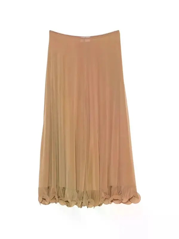 Moschino Ruffled-hem Midi Skirt - Brown