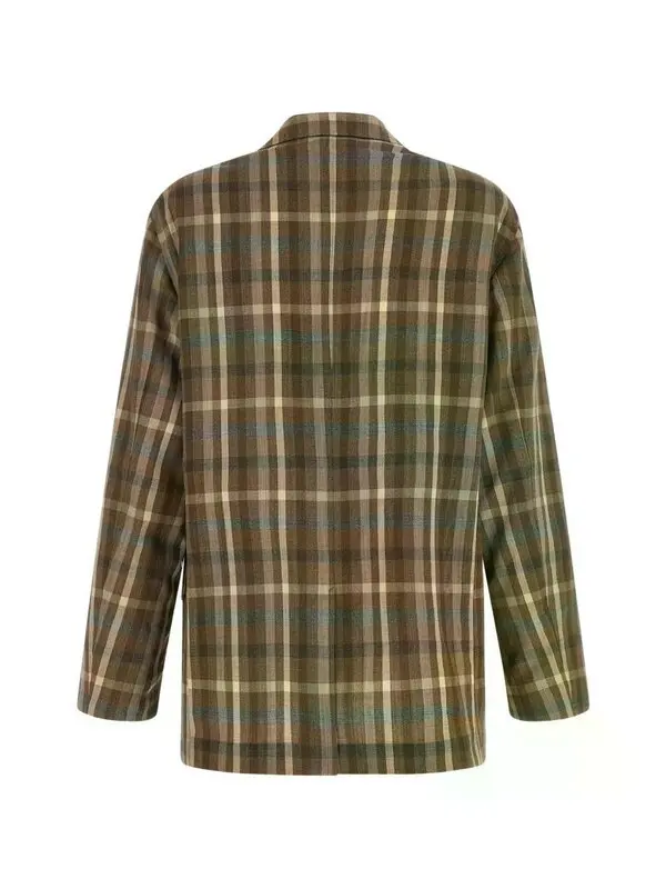 Auralee Check-pattern Wool Blazer