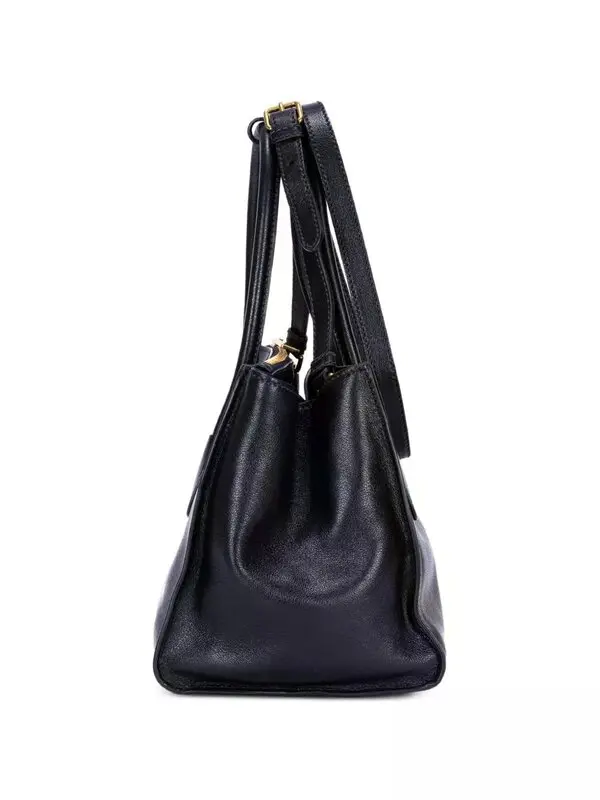 Prada Twin Pocket Leather Tote Bag - Black