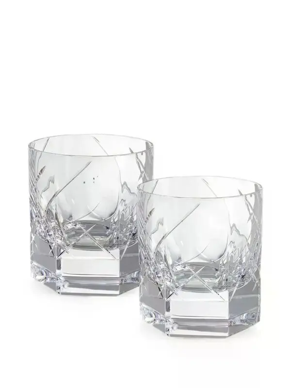 ROSENTHAL 2026 Vyras Geometric-cut Crystal Whisky Glasses - White