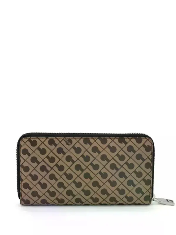 GHERARDINI Monogram-print Zip-around Wallet - Neutrals