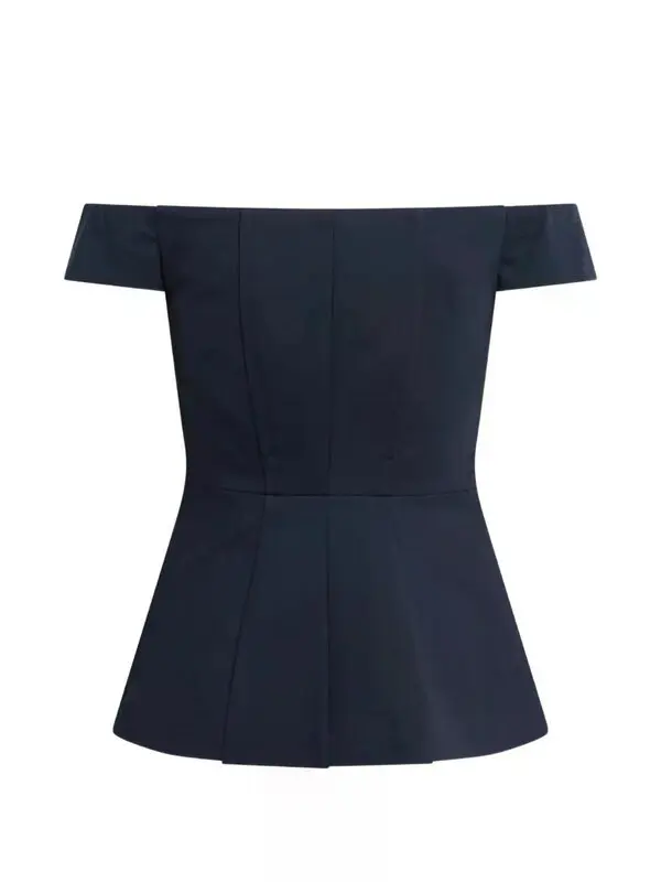 FAVORITE DAUGHTER Off-shoulder Button-down Top - Blue