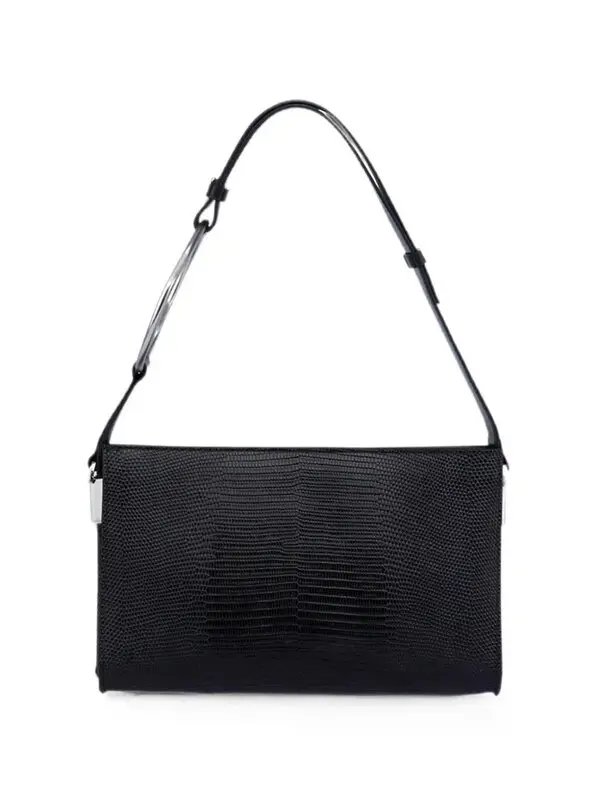 DONDUP Clutch Bag With Lizard-effect Ring Detail - Black