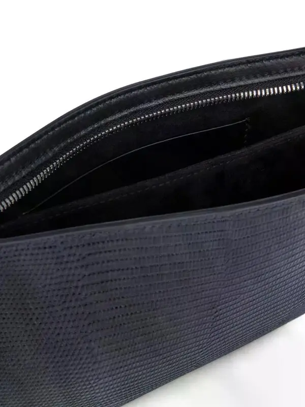 DONDUP Clutch Bag With Lizard-effect Ring Detail