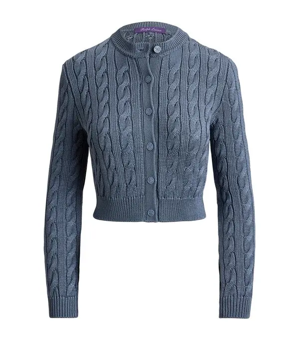 Ralph Lauren Silk Cable-knit Cropped Cardigan