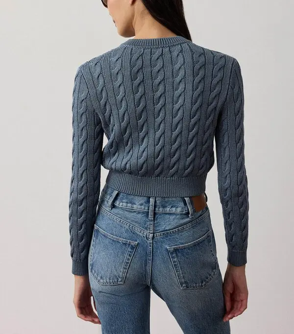 Ralph Lauren Silk Cable-knit Cropped Cardigan