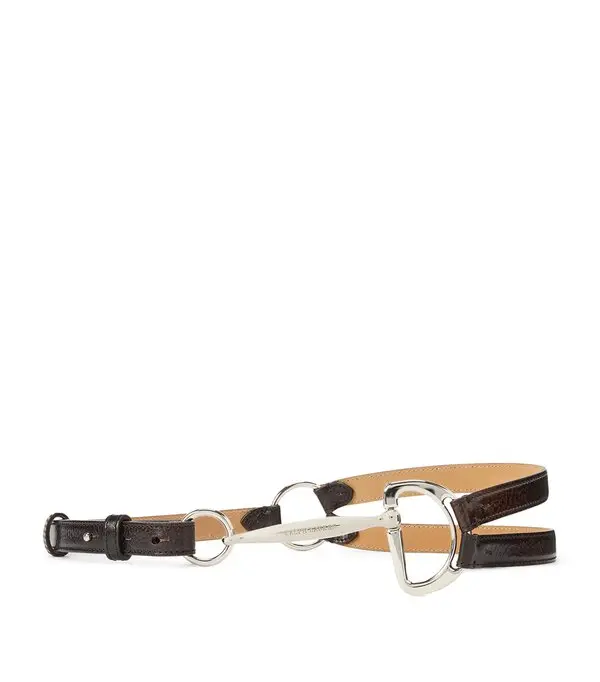 Ralph Lauren Leather Equestrian Bit Belt - Brown