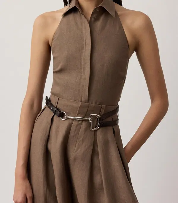 Ralph Lauren Leather Equestrian Bit Belt