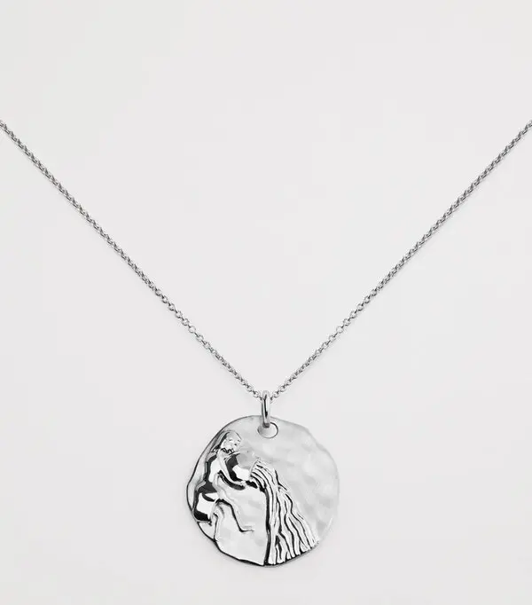 Monica Vinader Sterling Aquarius Zodiac Necklace - Silver