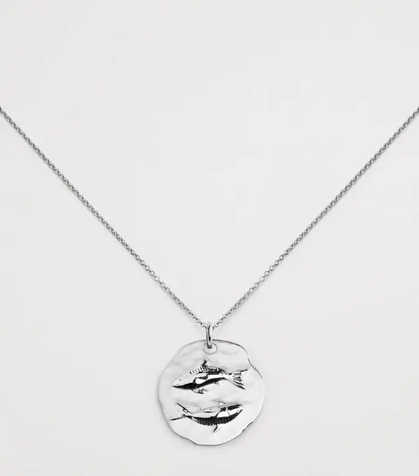 Monica Vinader Sterling Pisces Zodiac Pendant Necklace - Silver