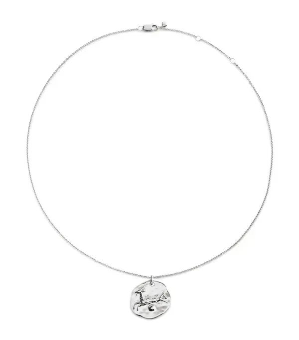 Monica Vinader Sterling Hammered Capricorn Zodiac Pendant Necklace - Silver