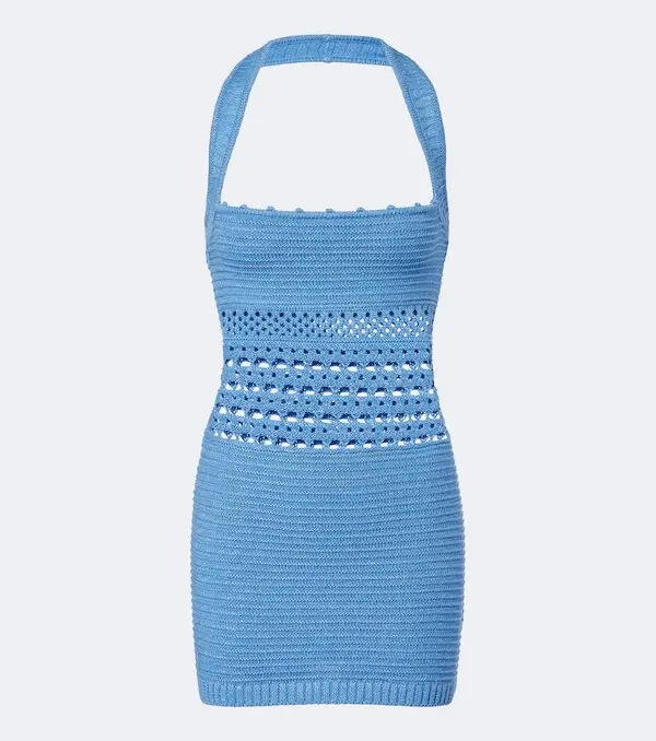 Retrofete Ronni Crochet Minidress - Blue