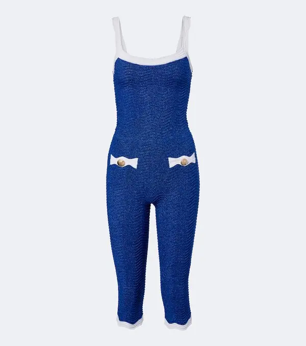 Retrofete Verene Rib-knitted Jumpsuit - Blue
