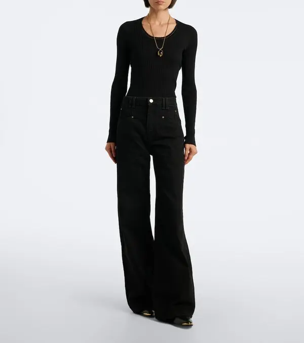 Isabel Marant Étoile Lemony Wide-leg Jeans - Black