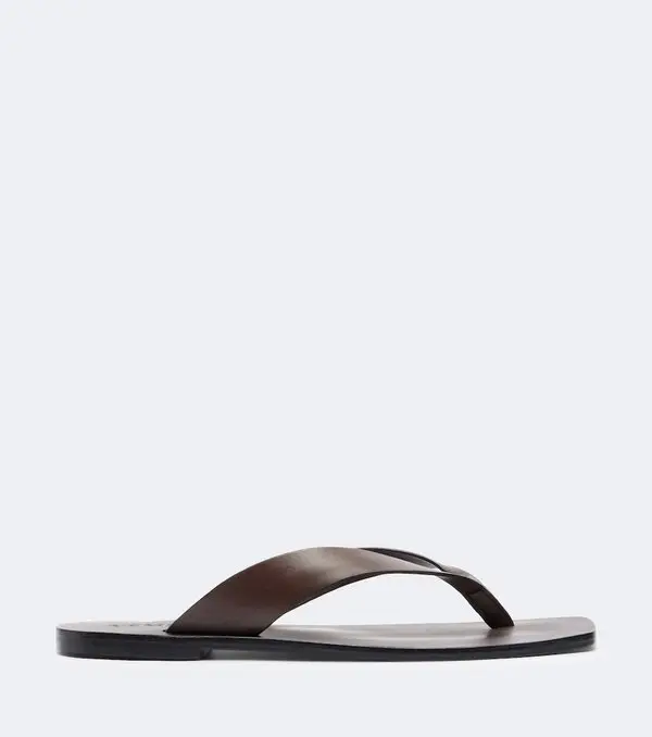 A.emery Kinto Leather Thong Sandals - Brown