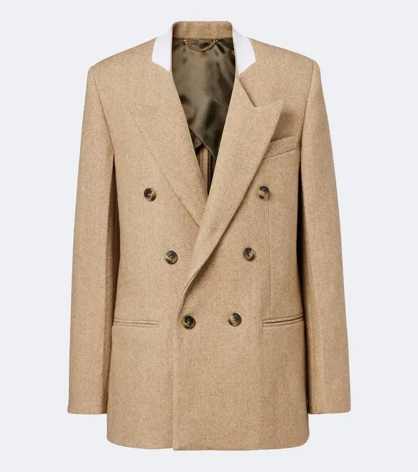 Victoria Beckham Double-breasted Wool-blend Blazer - Beige