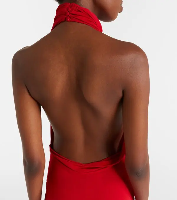 Alexander McQueen Draped Halterneck Maxi Dress