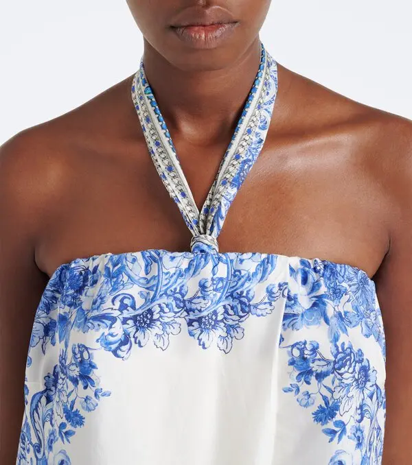Camilla Floral Crystal-embellished Silk Jumpsuit
