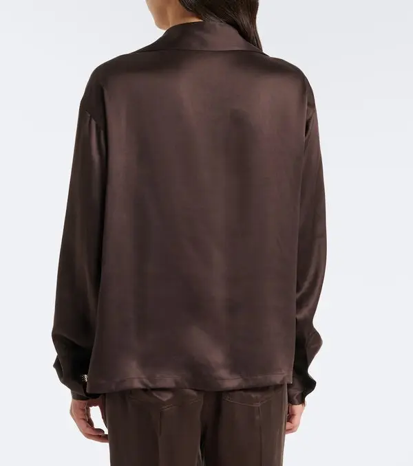 TOM FORD Silk Satin Blouse - Brown
