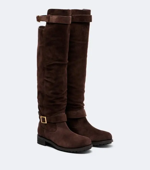 JIMMY CHOO Over-the-knee Suede Boots - Brown