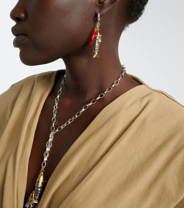 Isabel Marant Étoile Fish Drop Earrings - Silver