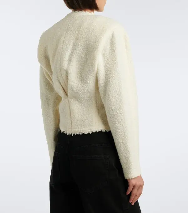 Isabel Marant Étoile Suna Wool And Alpaca-blend Bouclé Jacket - White