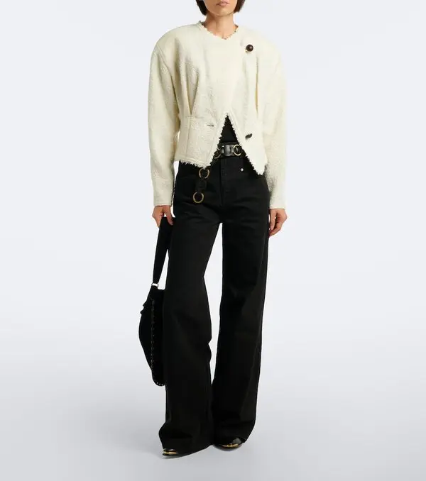 Isabel Marant Étoile Suna Wool And Alpaca-blend Bouclé Jacket - White