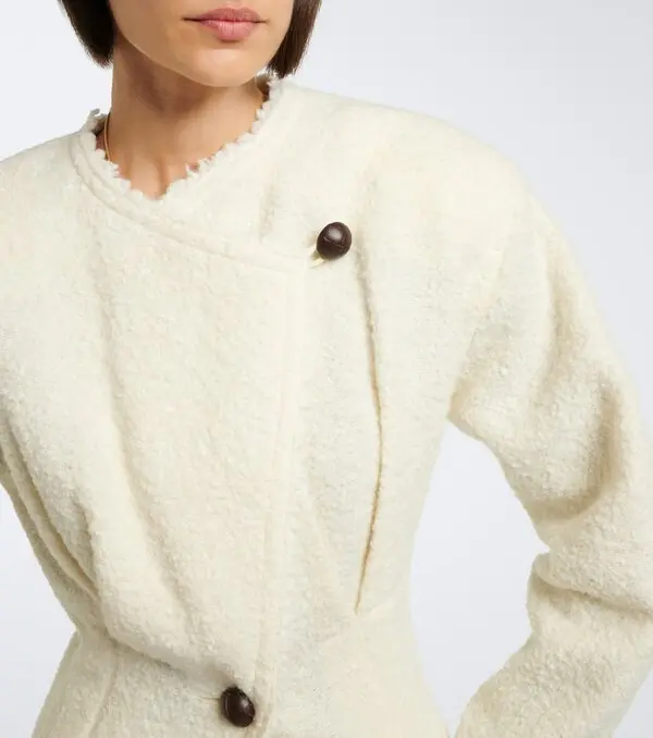 Isabel Marant Étoile Suna Wool And Alpaca-blend Bouclé Jacket - White