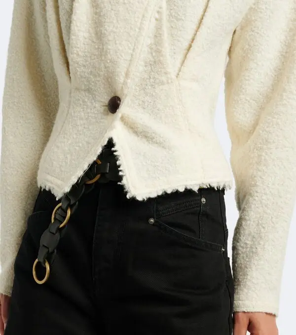 Isabel Marant Étoile Suna Wool And Alpaca-blend Bouclé Jacket - White