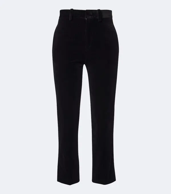 Isabel Marant Étoile Roaya Cotton Velvet Straight Leg Trousers - Black