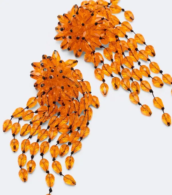Isabel Marant Étoile Hanabi Beaded Clip-on Earrings - Orange