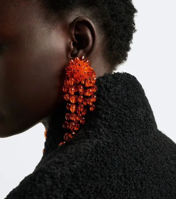 Isabel Marant Étoile Hanabi Beaded Clip-on Earrings - Orange
