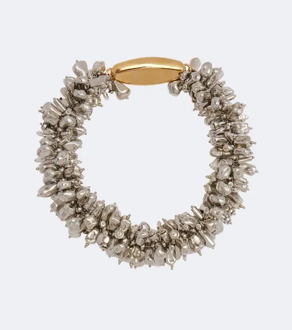 Dries Van Noten Embellished Fringed Necklace - Metallic