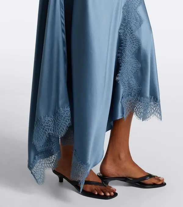 Veronica Beard Vernon Lace-trimmed Silk-blend Midi Dress